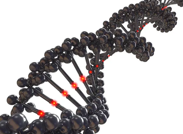 Ilustración 3d representación de cadenas de dna de daño. ADN, o ácido ...