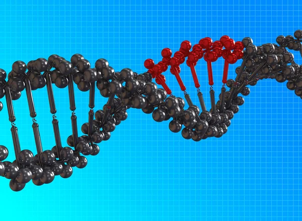 Ilustración 3d representación de cadenas de dna de daño. ADN, o ácido ...