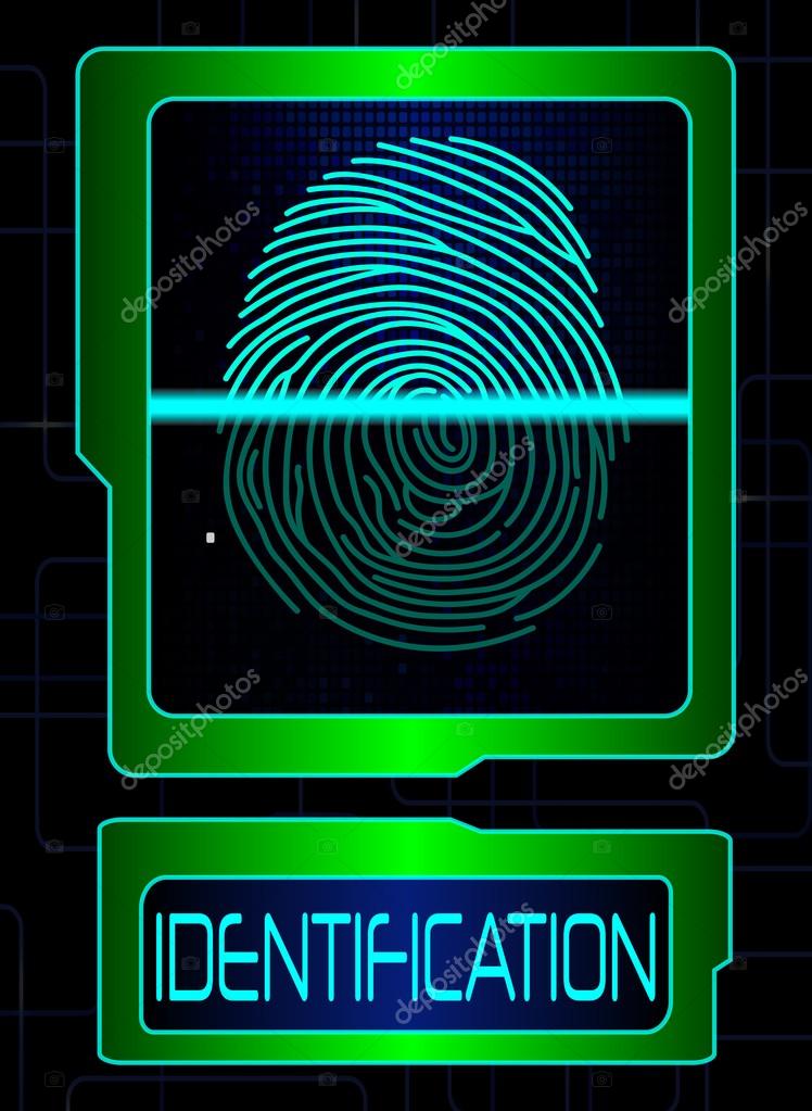 Fingerprint scanner, identification system Stock Vector by ©artnovi ...