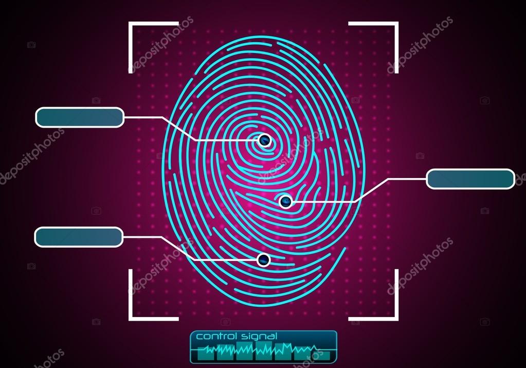 Fingerprint Scanning Identification System Stock Vector Image By ©artnovi 121603004
