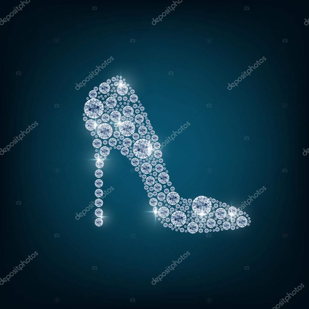 Shoes with concept diamond on the blue background Stock Vector by ...