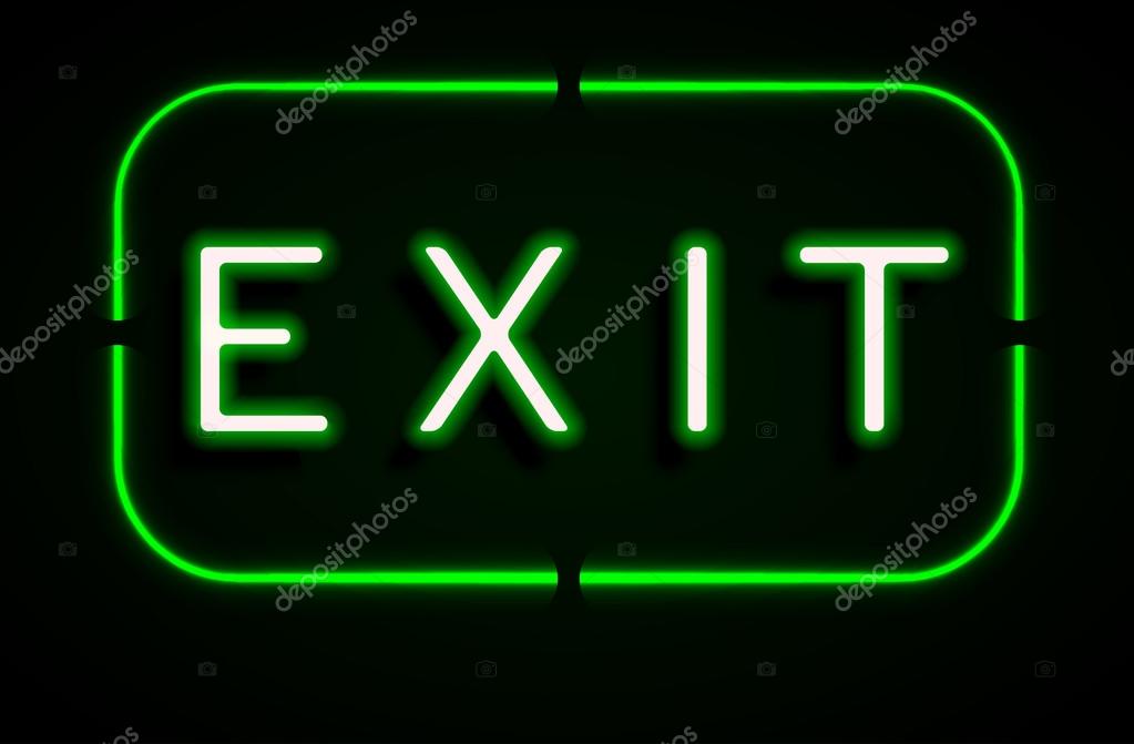 Neon banner on text exit background Stock Vector by ©artnovi 96351894