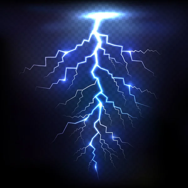 Lightning of blue on black background with transparency for design ...