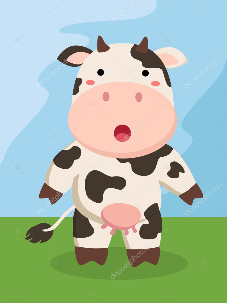 Standing Cute Cow Cartoon Stock Vector Image by ©anitnov #101764450
