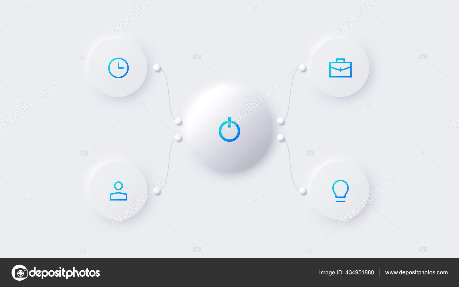 Neumorphic circle element for infographic. Template for diagram, graph ...