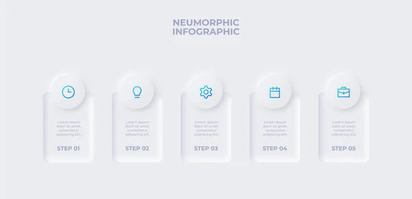 Neumorphic Flowchart Infographic Business Data Visualization Steps ...
