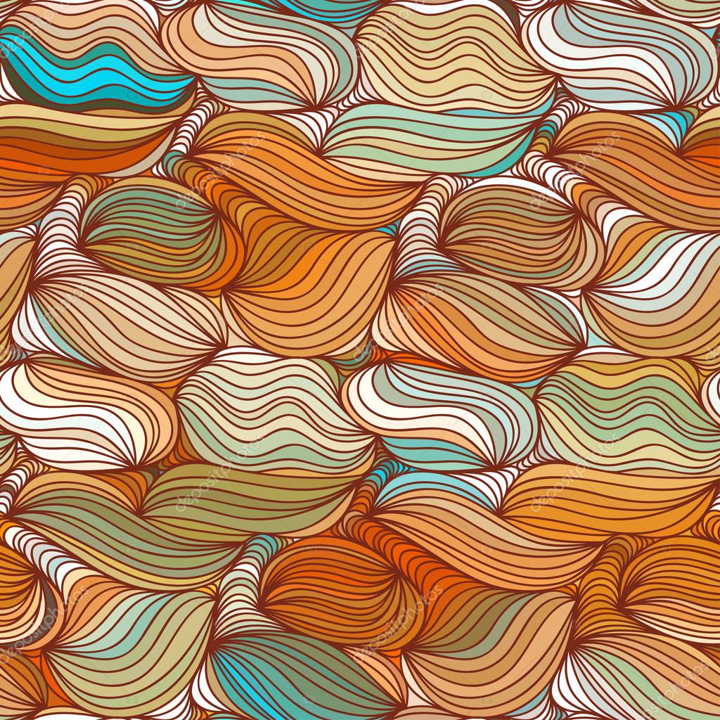 Vector seamless wave background of drawn lines Stock Vector Image by ...