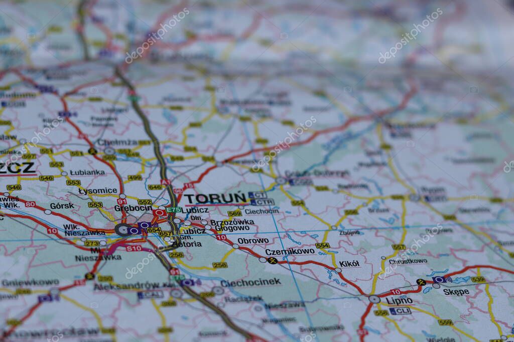 Torun en el mapa de Europa 2022