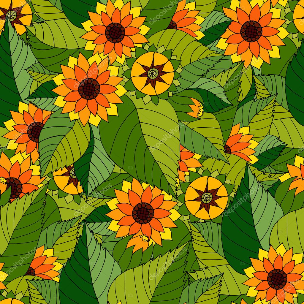 Textura sin costura vectorial con flores y hojas abstractas. 2022