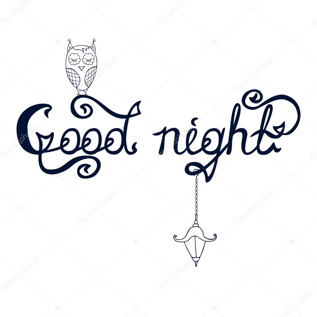 Good night lettering Stock Vector by ©maroshka 80818044
