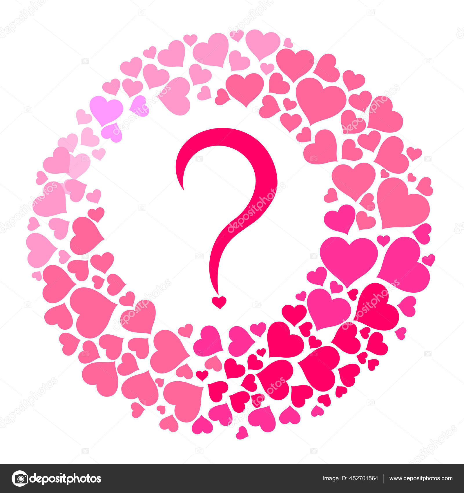 Pink Heart Question Mark Isolated White Background Illustration Stock ...