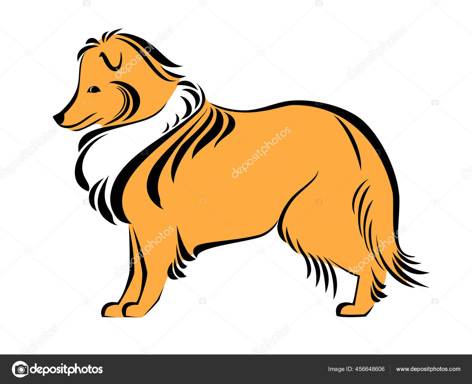 Lindo Caricatura Perro Vector Cartel Vector de stock #456648606 de ...
