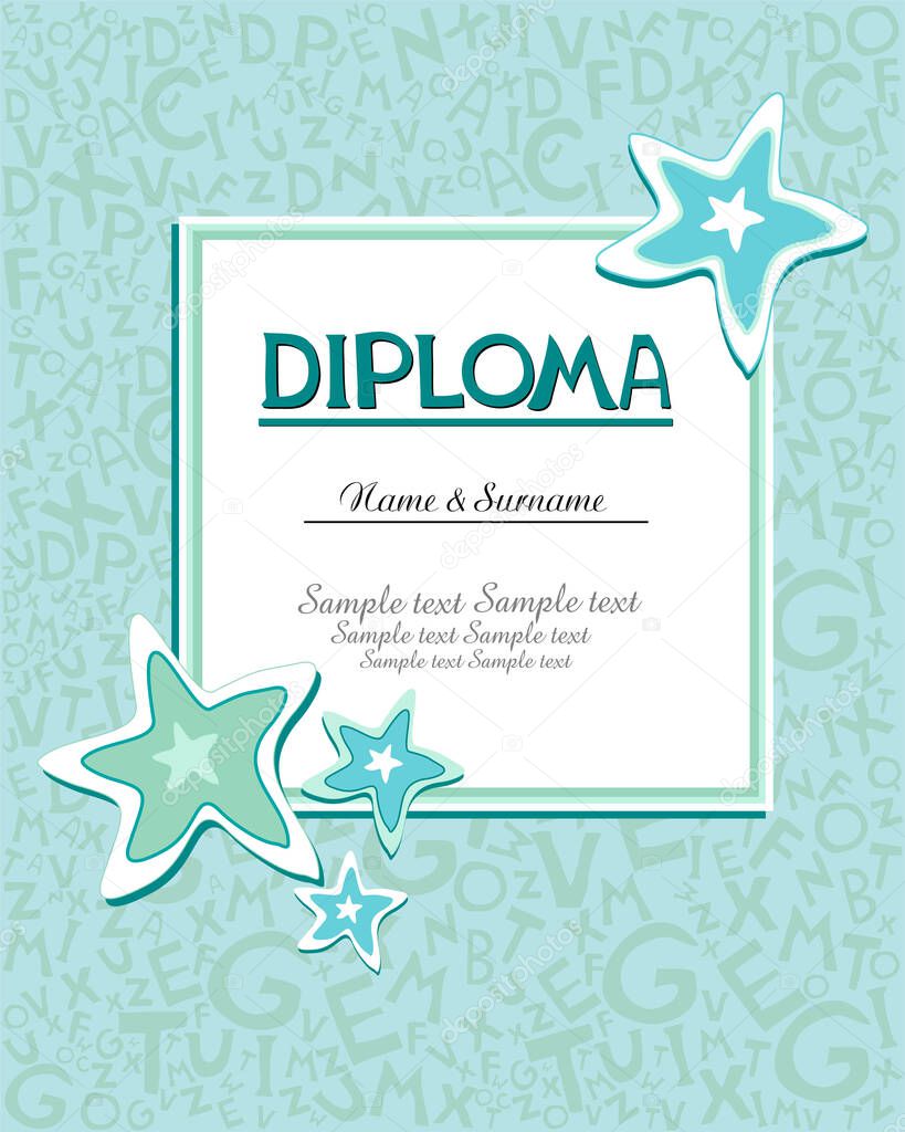 Diseño Diploma Ilustración Vectorial Digital Vector de stock por ...