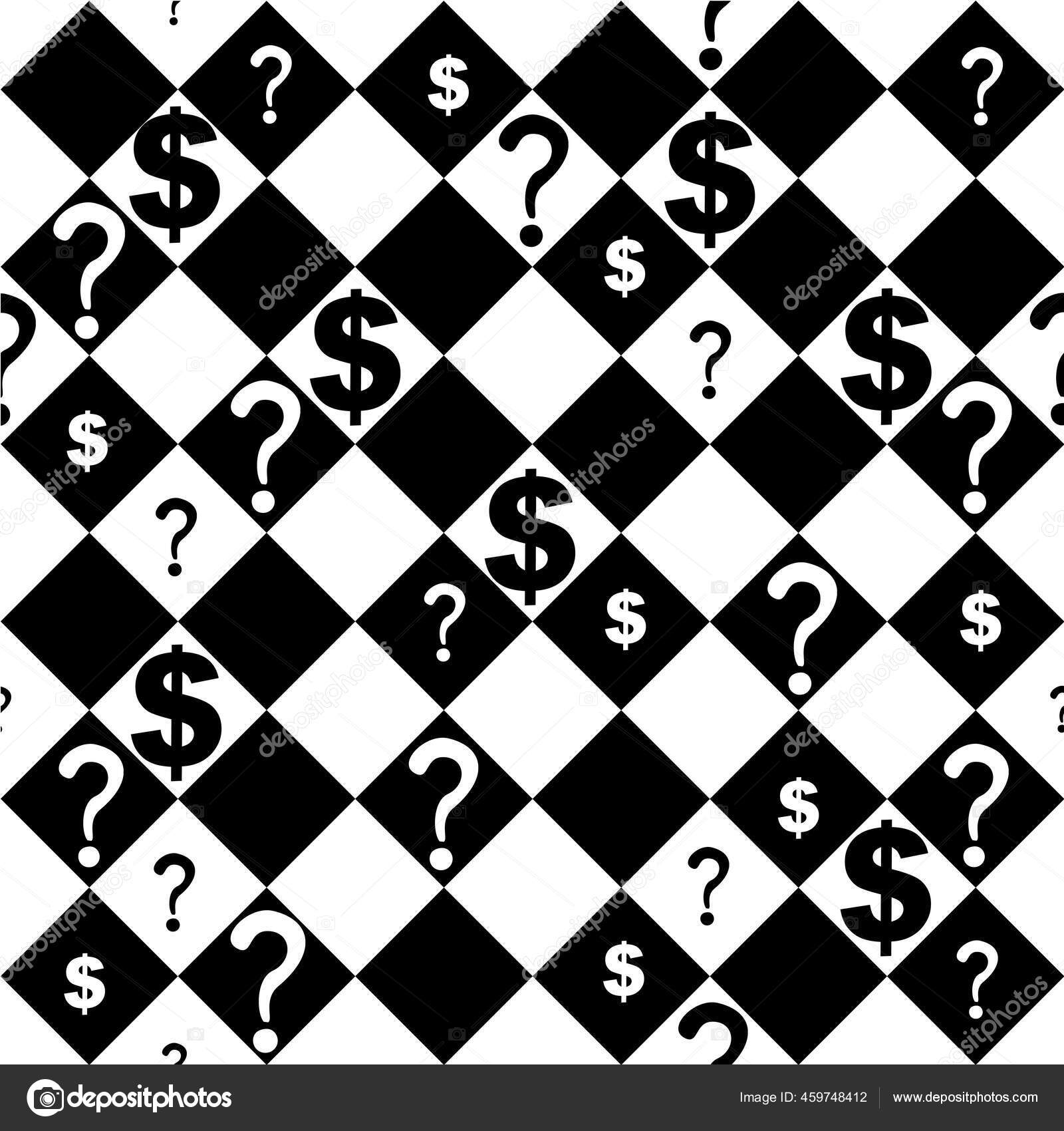 Checkered Pattern Currency Signs Question Marks Stock Vector Image by ...