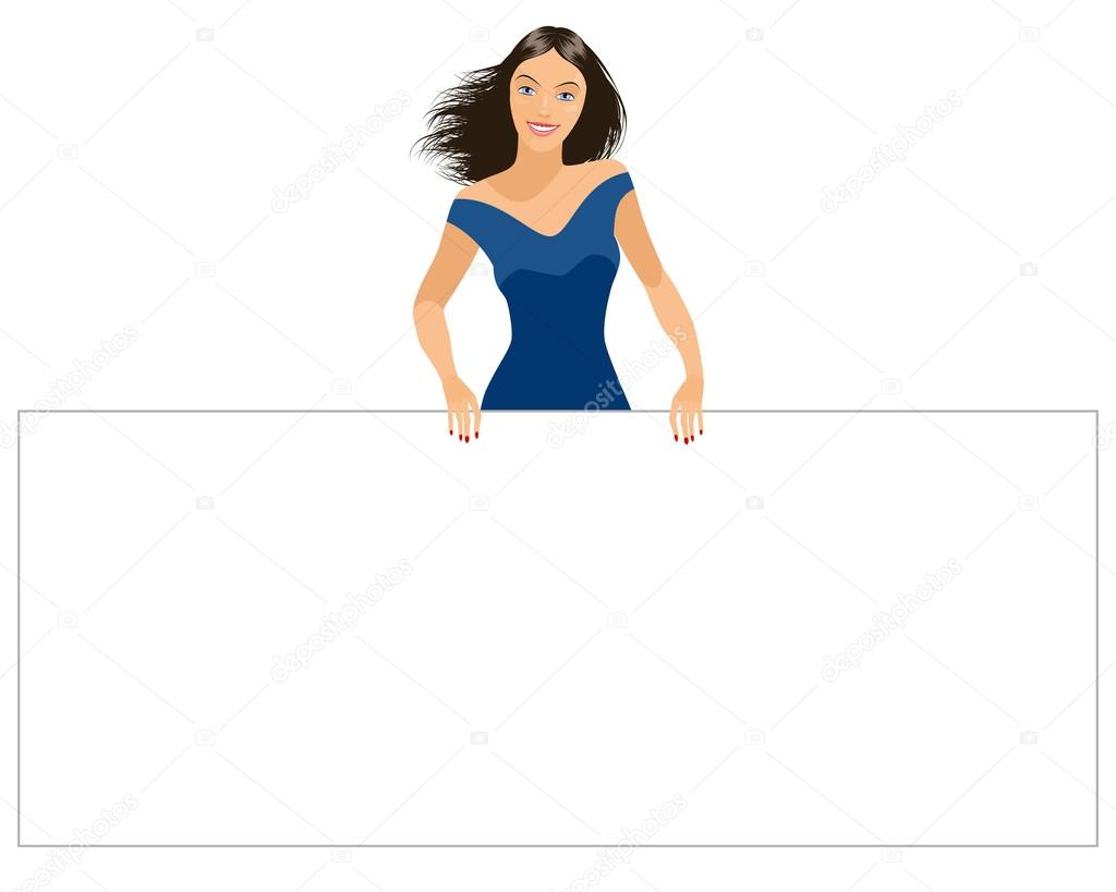 Beautiful girl with banner Stock Vector Image by ©Ashva #82568902