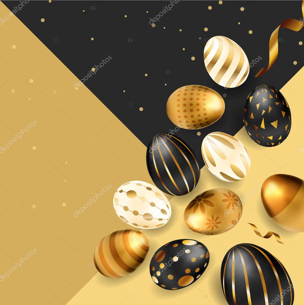 Fondo de pantalla con huevos de oro para Pascua. Fondo de Pascua con ...