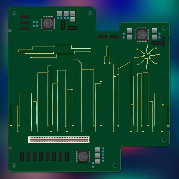Computer chip city Vector Art Stock Images | Depositphotos