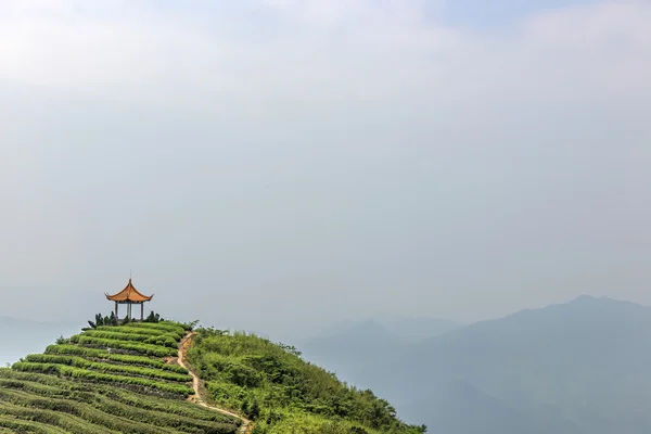 Chinese tea mountains and the Chinese Pavilion - Stock Image - Everypixel