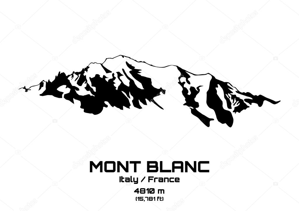 Esquema ilustración vectorial del Mont Blanc Vector de stock por ...