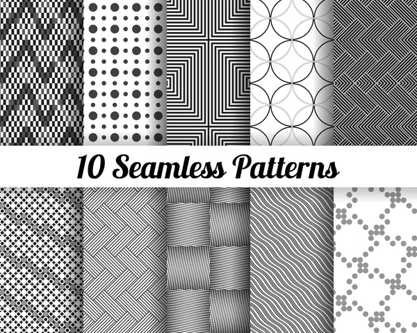 Collection of geometric seamless patterns. Stock Vector Image by ...