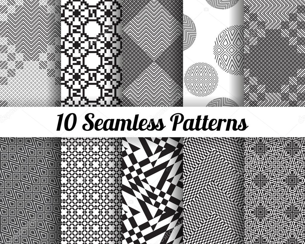 Set of 10 Abstract patterns Stock Vector by ©Nattaly 78713952