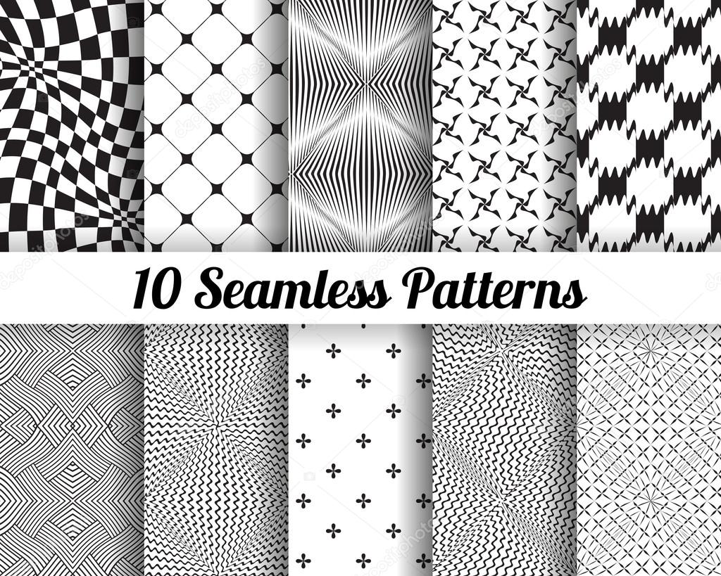 Set of 10 Abstract patterns Stock Vector by ©Nattaly 78714862