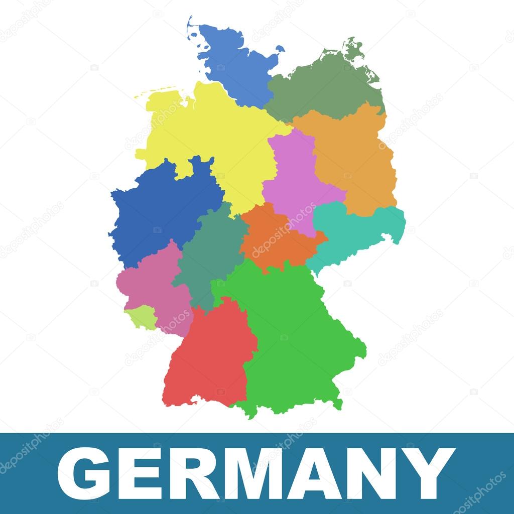 Mapa de Alemania con estados federales. Vector plano Vector de stock ...