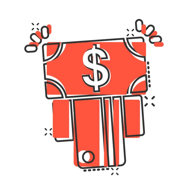 Transfer money icon in comic style. Dollar vector cartoon illust Stock ...
