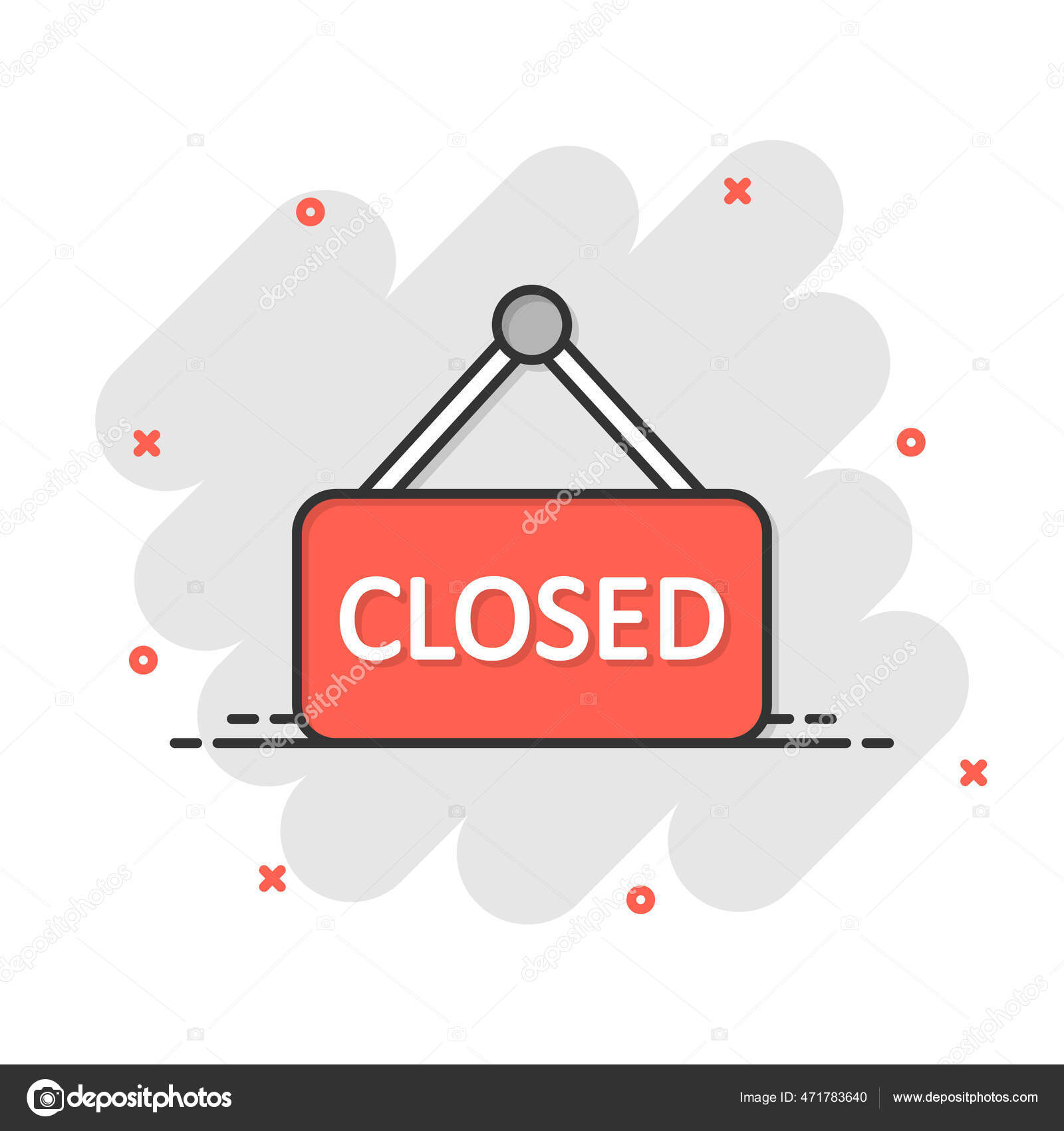 Cartoon Closed Sign