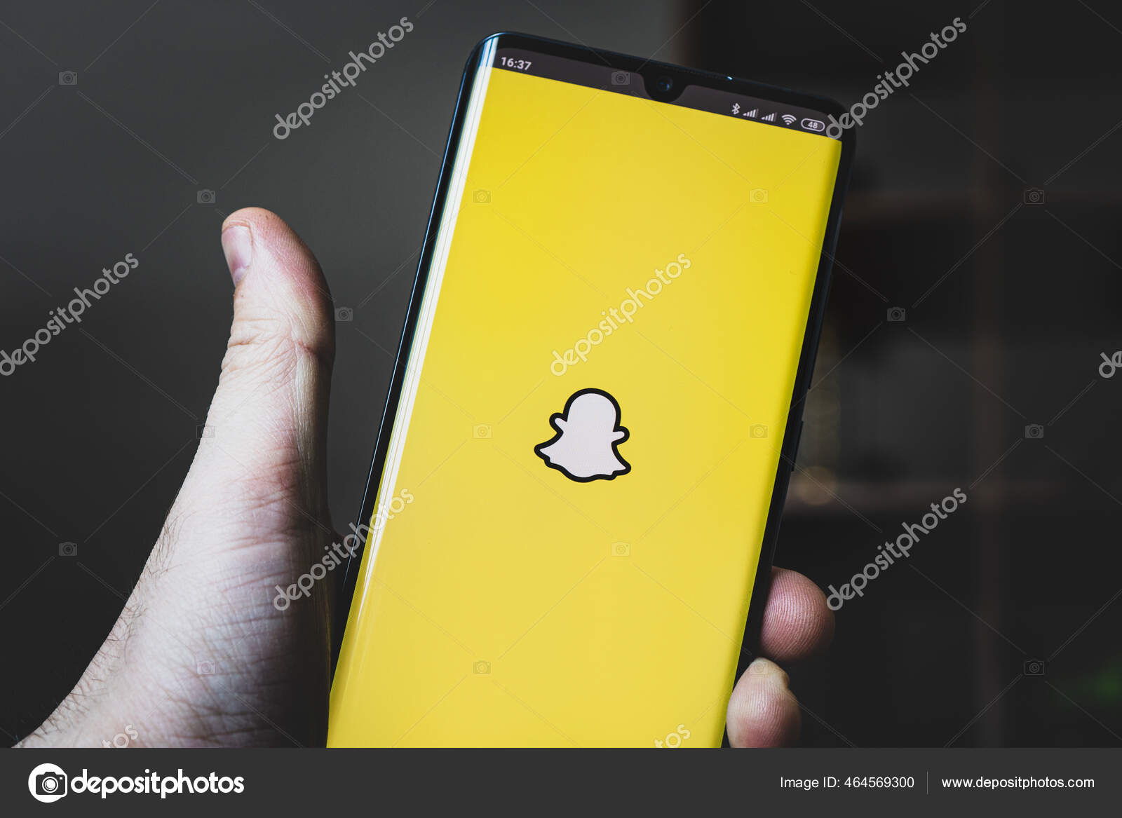 Snapchat App Black Android Smartphone Screen April 2021 Barnaul Russia ...