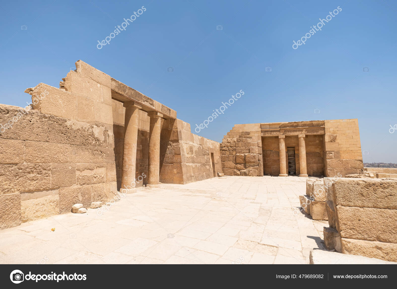 Mortuary Temple Khufu Giza Pyramid Complex Revealing Part Pyramid Khufu ...