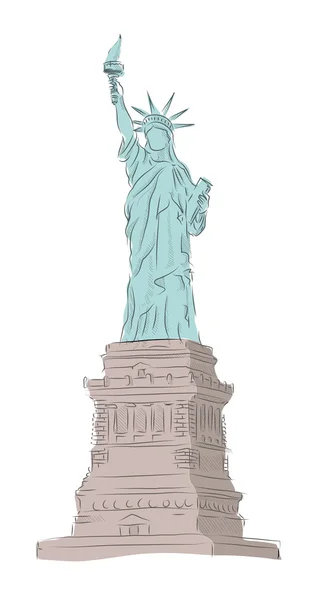 Statue Of Liberty outline and sketch vector Stock Vector Image by ...
