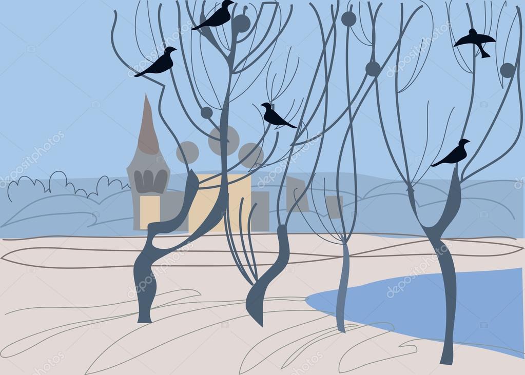 Dibujo con pintura famosa. Vector 2023