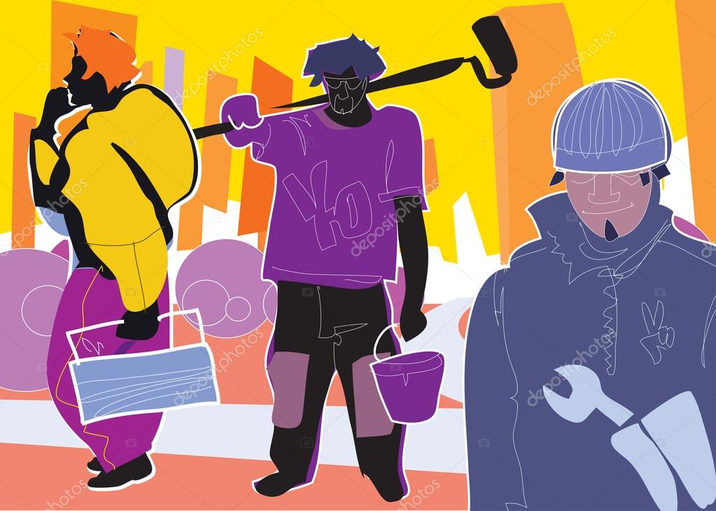 Migrant workers. Vector Stock Vector Image by ©ingusha88 #81259776