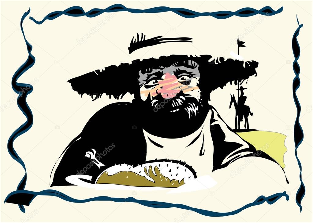 Spanish classics Sancho. Vector Stock Vector Image by ©ingusha88 #81262378