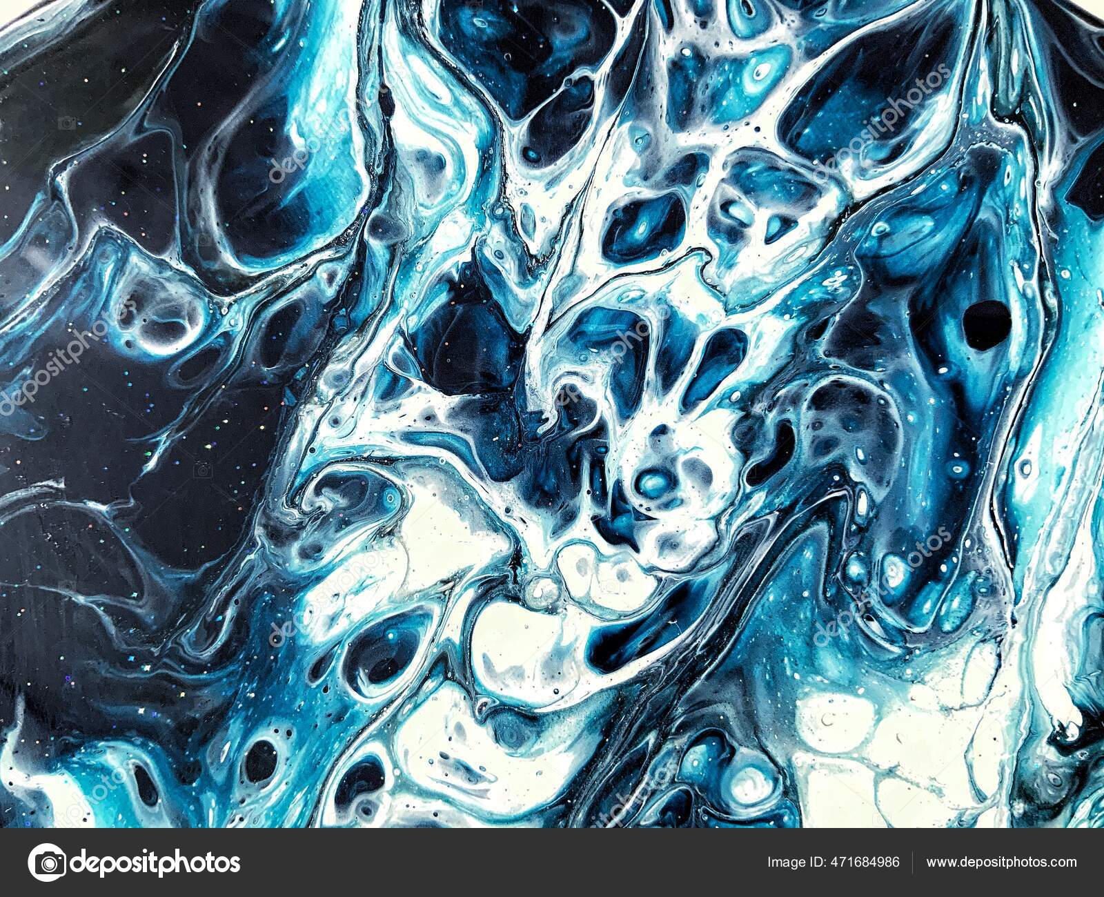 Fluid Acrylic Hand Painting Close Abstract Art Liquid Painting Babbles ...