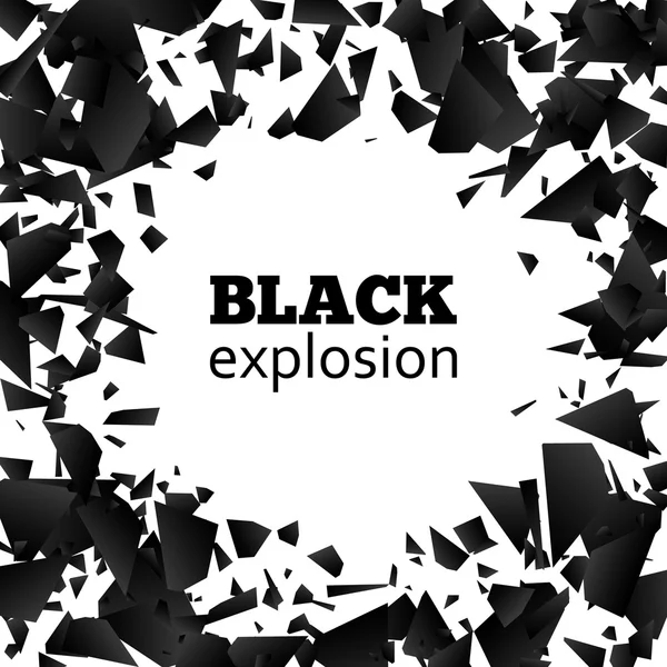 Black explosion on white background. Explosion cloud of black pieces ...