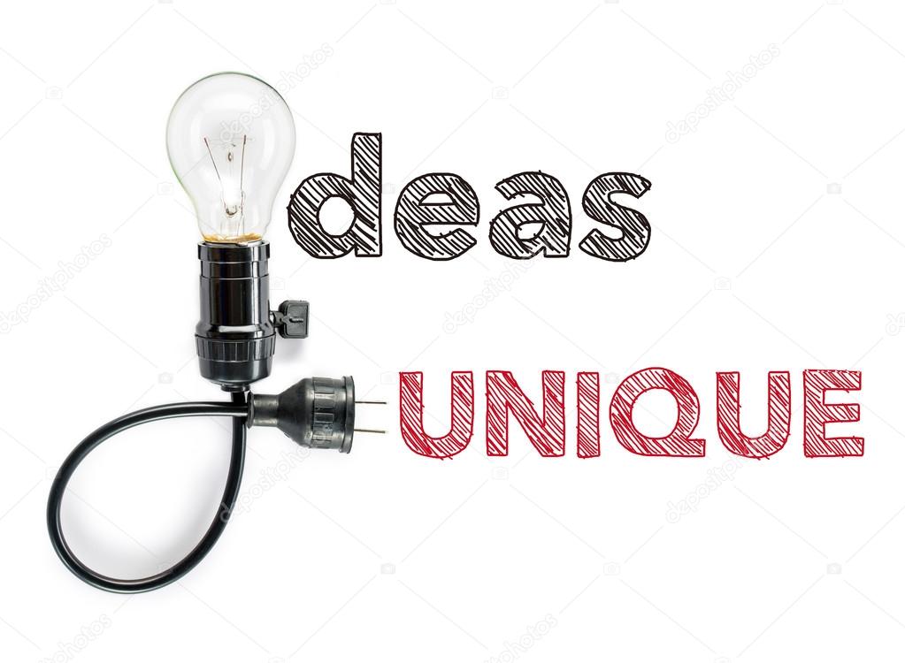 Ideas unique phrase and light bulb, hand writing Big Idea — Stock Photo ...