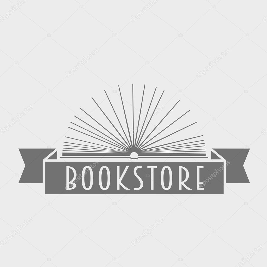 Vector book store logo illustration. Icon template for education ...