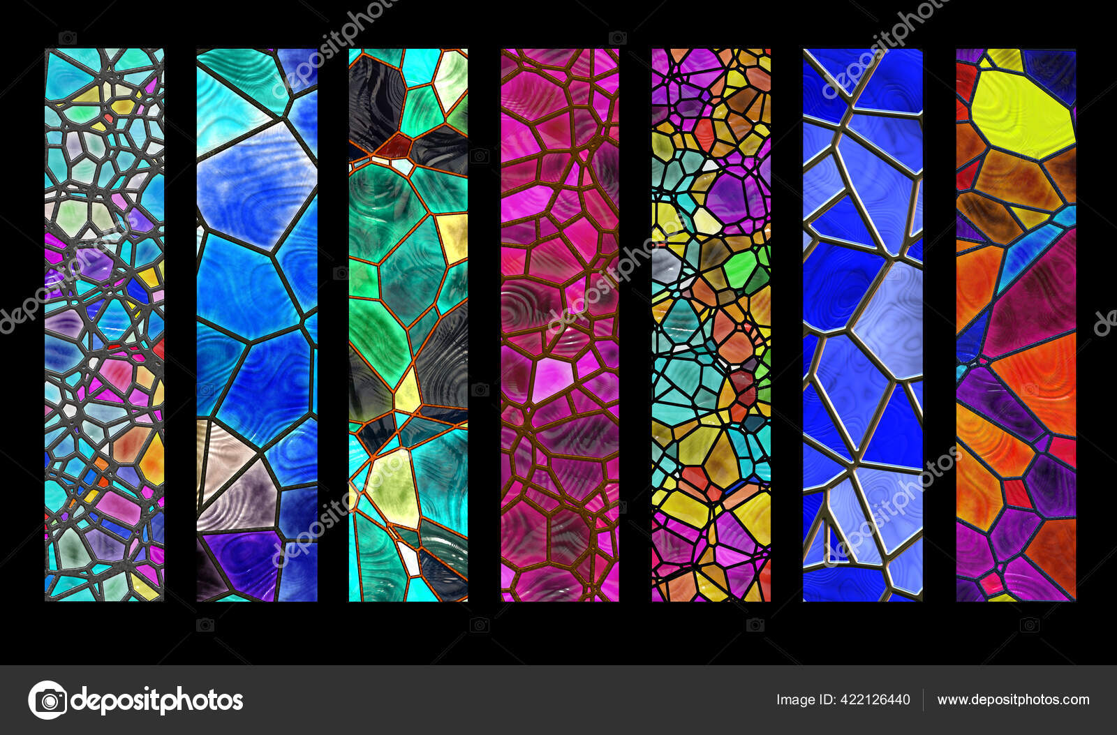 Strips And Stripes Stained Glass Panel Br