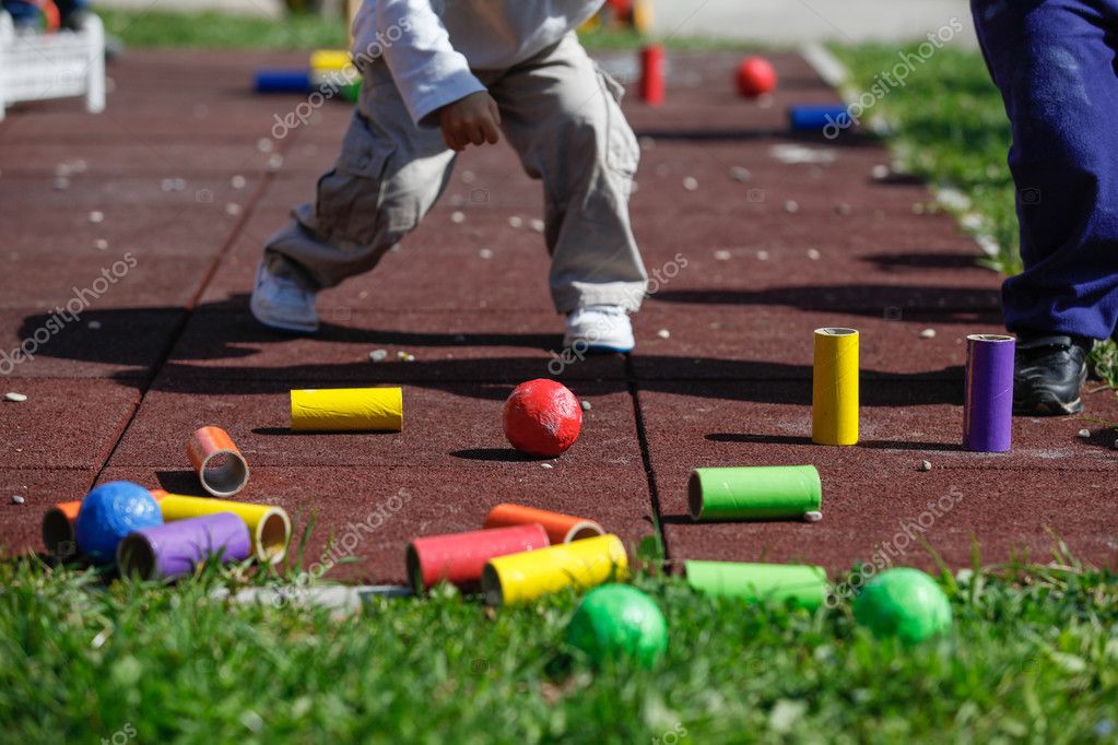 Children playing with do-it-yourself educational toys — Stock Photo ...