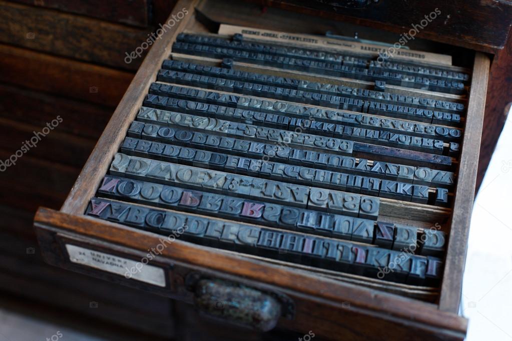 Metal printing press letters — Stock Photo © zlikovec #73644889 Metal printing press letters — Stock Photo © zlikovec #73644889