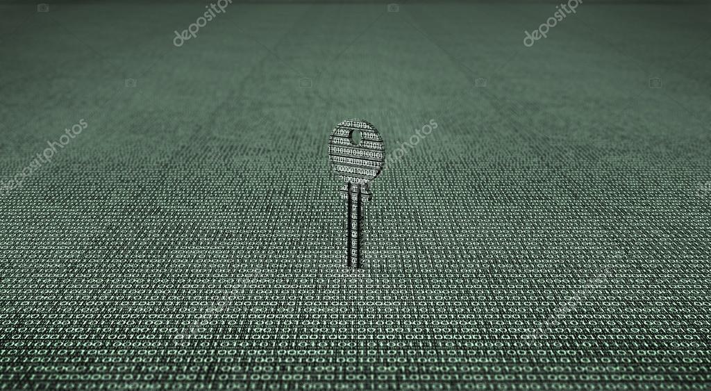 Digital safety concept key in electronic environment — Stock Photo ...
