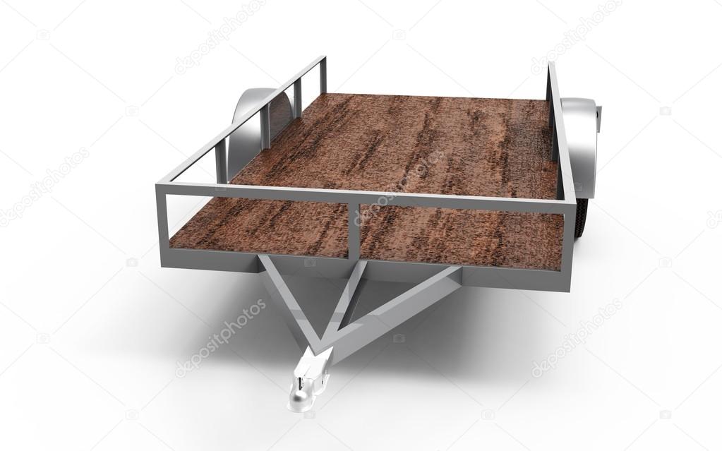 Car trailer isolated on white — Stock Photo © the_lightwriter #72591399