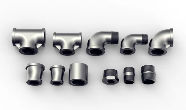 Red copper pipe isolated on a white background — Stock Photo © the ...