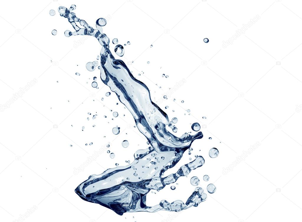 Splash of water isolated on white with clipping path — Stock Photo ...