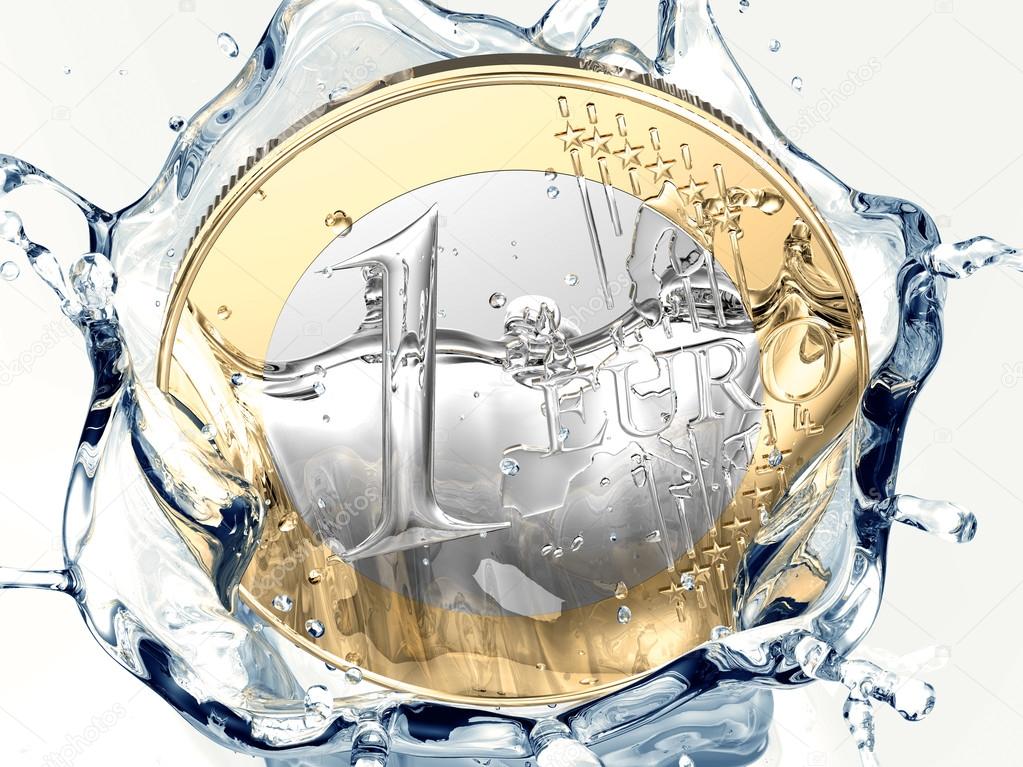 One euro coin is falling into water Stock Photo by ©the_lightwriter ...