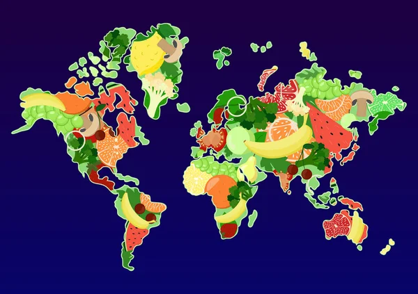 World map fruits vegetables Stock Photos, Royalty Free World map fruits ...