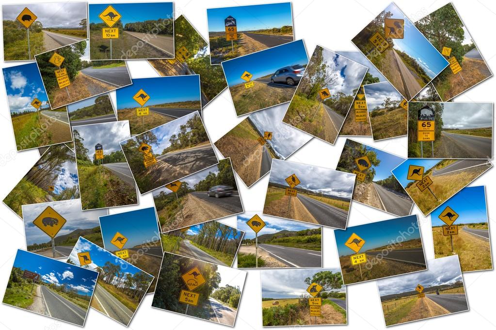 Australian road signs collage — Stock Photo © bennymarty #89923530