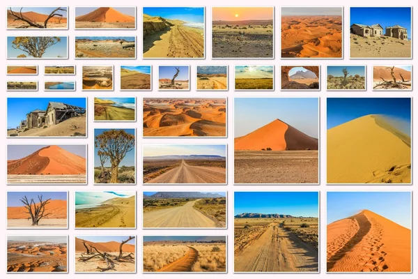 Namibia pictures collage — Stock Photo © bennymarty #91775954